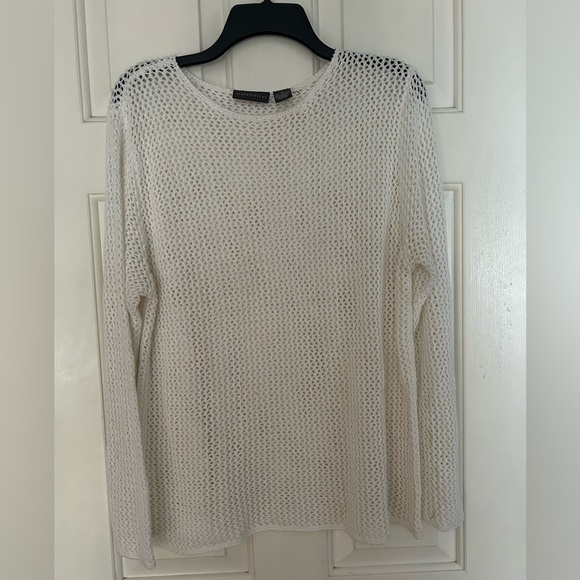 Relativity | Sweaters | Womens White Crochet Overlay Sweater Xl | Poshmark